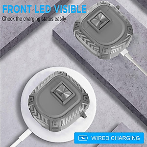 JIML [Upgrade Secure Lock] for with Bose QuietComfort Earbuds II (2022) / Ultra Earbuds (2023) Case TPU Military Shell Protective Cover Skin Shock-Absorbing with Keychain and Lanyard (Gray)