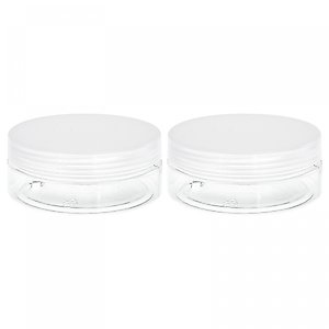 uxcell Round Plastic Jars with Transparent Screw Top Lid, 3oz/ 100ml Wide-mouth Clear Empty Containers for Storage, Organizing, 2Pcs