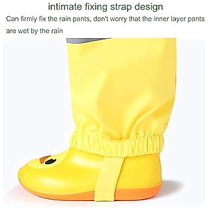 Toddlers Rain Waterproof Pants Little Boys Mud Dirty Proof Trousers Lightweight Hood Rain Poncho Kids Rain Suit Blue 1-2 Years