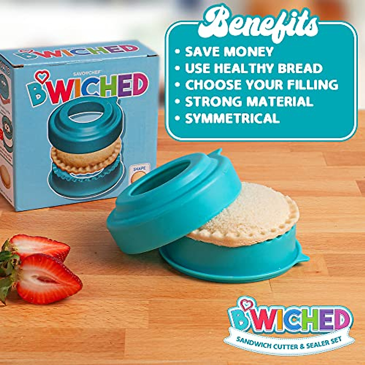 Sandwich Cutter and Sealer (Circle) - Uncrustables Sandwich Maker - Great for Lunchbox and Bento Box - Boys and Girls Kids Lunch - Sandwich Cutters for Kids