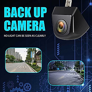 Dewkou Pack-1 Car Backup Camera, 170° Adjustable Wide Angle Camera, 720P Night Vision Navigation Video Camera, HD Waterproof Fisheye Glass Lenses, for Cars Trucks SUVs RVs Vans Parking Camera (Black)
