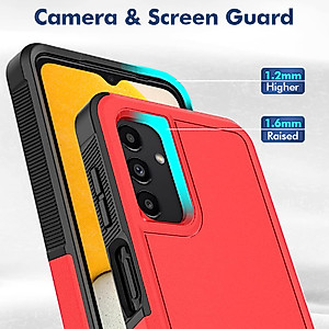 Jeylly for Samsung Galaxy A04S Case, Samsung A13 5G Case Military Grade Drop Protection Soft TPU Matte Hard Back, Heavy Duty Shockproof Durable Cell Phone Case for Galaxy A13/A04S, Red