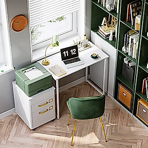 Coleshome 32 Inch Computer Desk, Modern Simple Style Desk for Home Office, Study Student Writing Desk, White