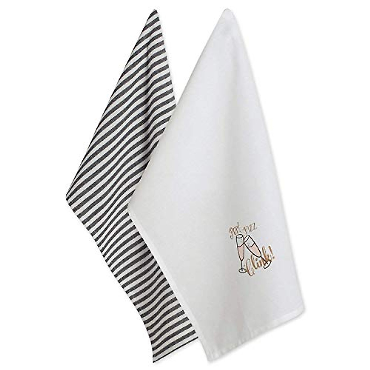 DII Christmas Tea Towels Decorative Kitchen Dish Towel Set, 18x28, Pop Fizz Clink!, 2 Piece