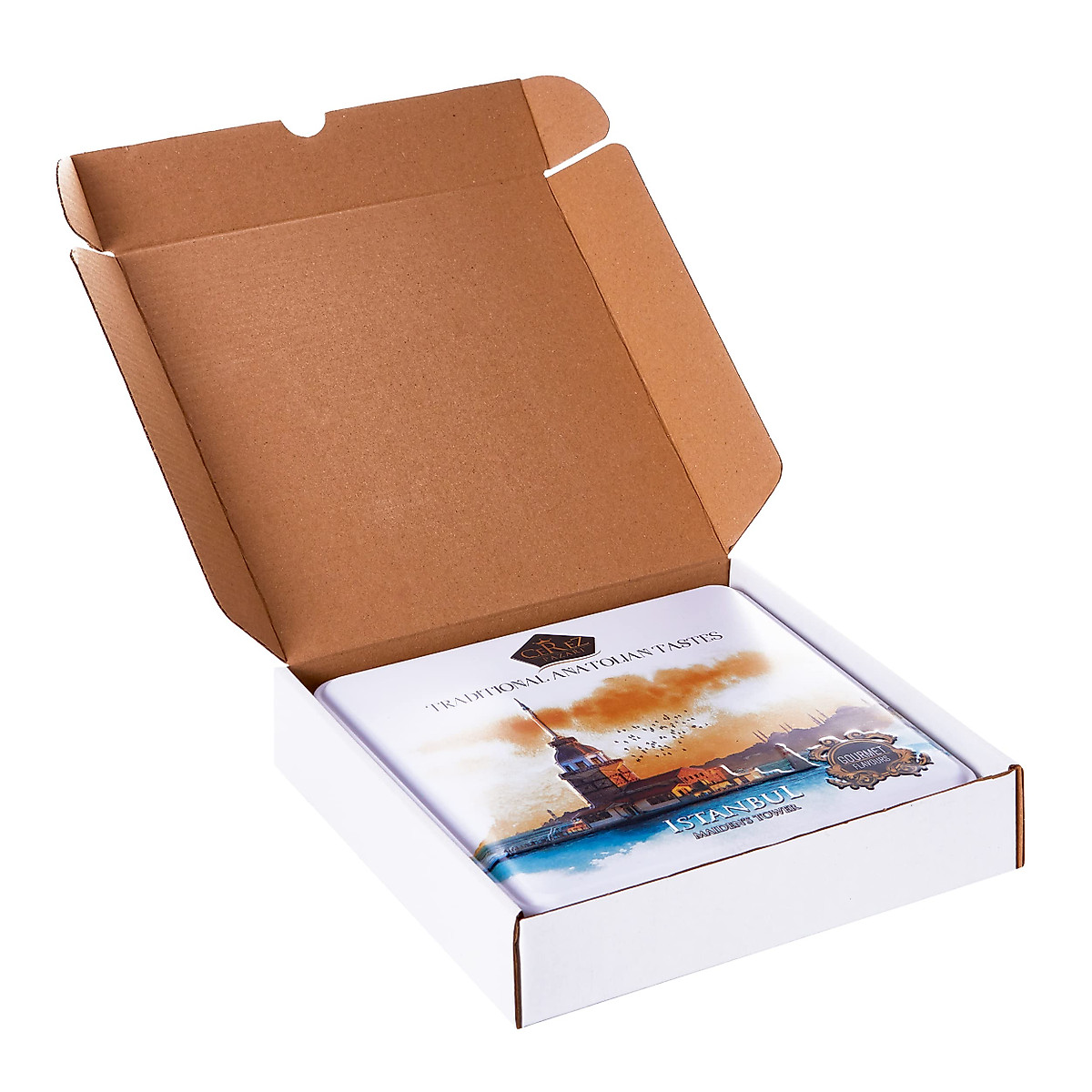 Cerez Pazari Baklava Pastry Gift Box Halal Snacks 1.32lbs ℮ Apprx.45-48 pcs | Turkish Dessert Ideal for Fathers Day Gift