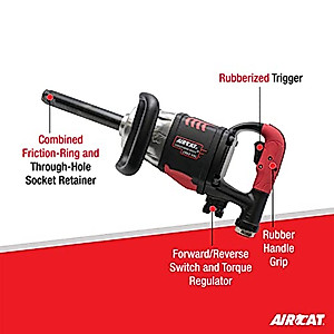 AIRCAT Pneumatic Tools 1993-VXL: 1-Inch Vibrotherm Drive Composite Straight Impact Wrench 2,300 ft-lbs - 7-Inch Extended Anvil