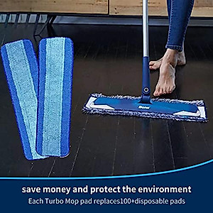 Microfiber Reusable Mop Floor Pad Replacement for Bona Hardwood Floor Cleaner Microfiber Mop Pads for Hardwood Floor for 18 Inch Mop (2)