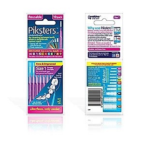 Piksters Interdental Brushes, Size 1, Purple Handle