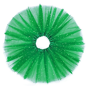Century Star Girls Sparkle Tutu Skirt Tulle Ballet Skirts 3 Layers Princess Tutu for Toddler Kids Baby Party Dress Birthday Halloween 2-8T Cute Green