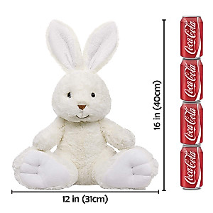 Ivenf Easter Bunny Stuffed Animal 12.5 Inches Tall, Large Plush Rabbit Baby Toy for Boys Girls Kids, Easter Gifts Basket Stuffers