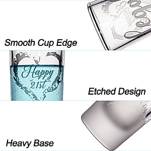 21st Birthday Shot Glass, 2 Oz 2-Sided Finally Legal 2002 Happy 21st Shot Glass for a Birthday Present or 21st Birthday Party, Funny 21st Birthday Gifts for Him or Her Celebrating 21 (1 Pack)