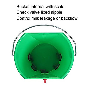 Cow Feeder Bucket Plastic Multiple Nipples 8L High Capacity Lamb Milk Feed Bucket Sheep Milk Feeding Bucket for Cattle Sheep Livestock(#5)