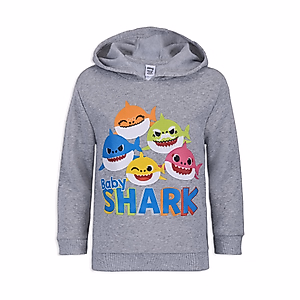 Nickelodeon Baby Shark Boys Pullover Hoodie for Toddler and Little Kids - Grey