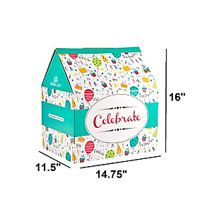 Oasis Supply, Reusable Party Cake Holder || Decorated Bakery Transportation Box || Cake Carrier - Holds Quarter Sheet Cakes, 2 Pack