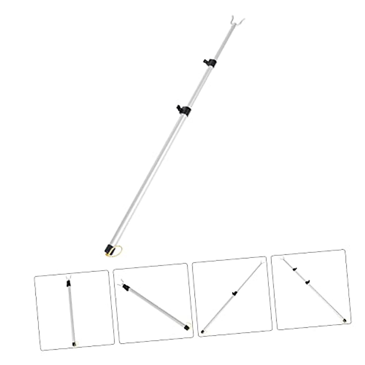 SHOWERORO 1pc Closet Clothes Rail Heavy Duty Shelves Pant Hooks for Closet Adjustable Hitch Metal Clothesline Pole Clothesline Poles for outside Clothesline Poles Outdoor Cloth Hanger Pole