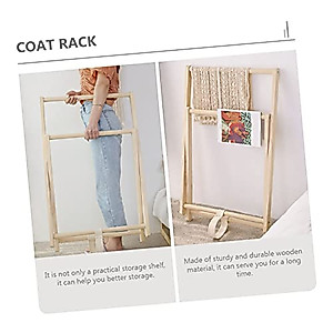 Homoyoyo Clothes Organizer Rack 1pc Simple Hanger Garment Storage Shelf Garment Rack Clothes Wood Rack Cross Wooden Clothing Coat Hanging Stand Clothes Rack