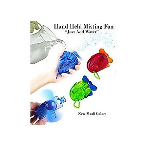 O2COOL Mini Misting Fan - Portable Pocket Size Battery Powered Cooling Fan With Carabiner Clip (Assorted Colors) 1 Fan