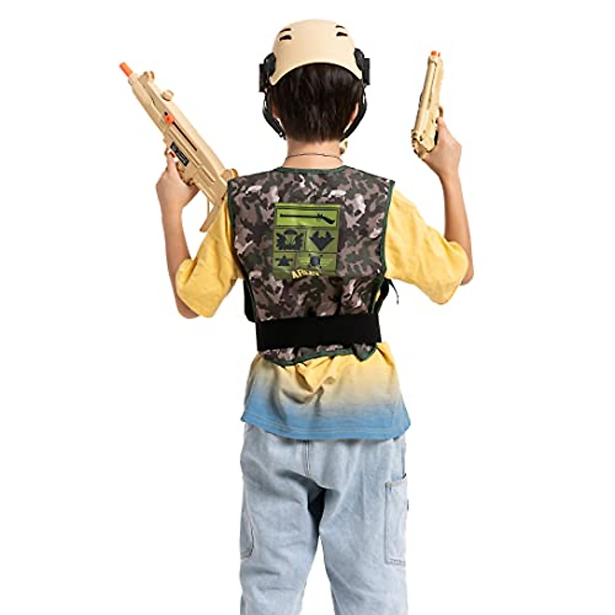 JOYIN 12 Pcs Army Costume Soldier Military Combat Marines Accessories Set for Halloween Costume Cosplay, Soldier Role Play Set for Kids, Deluxe Camouflage Dress Up and Birthday