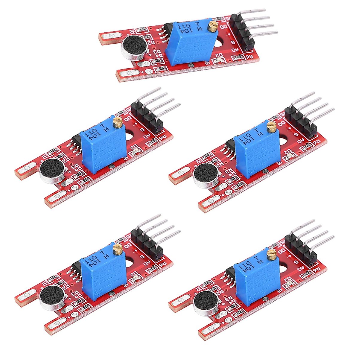 5Pcs Sound Sensor Module, 3 to 5V Microphone Sound Sensor Microphone Sensor Module Ultra Small Professional Microphone Amplifier IC KY-038 for Assembly with Indicator Lights
