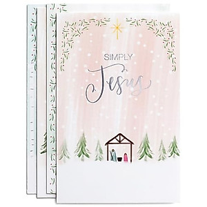 DaySpring - Simply Jesus - 60 Bulk Christmas Boxed Cards (J4794), Multi