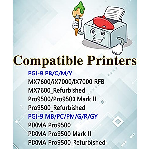 MM MUCH & MORE Compatible Ink Cartridge Replacement for Canon PGI9 PGI-9 PGI 9 to Used with Pixma Pro 9500 Pro 9500-Mark II Printers (20-Pack, 2-Set, 2 x Each PBK, MBK, C, M, Y, PC, PM, R, GY, G)