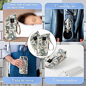 Hohean 2 Pieces Portable Car Travel Bottle Warmer USB Milk Heat Keeper Baby Bottle Warmer with 2 Pieces USB Data Cables Infant Bottle for Indoor, Outdoor, Traveling, Driving (Vivid Style)