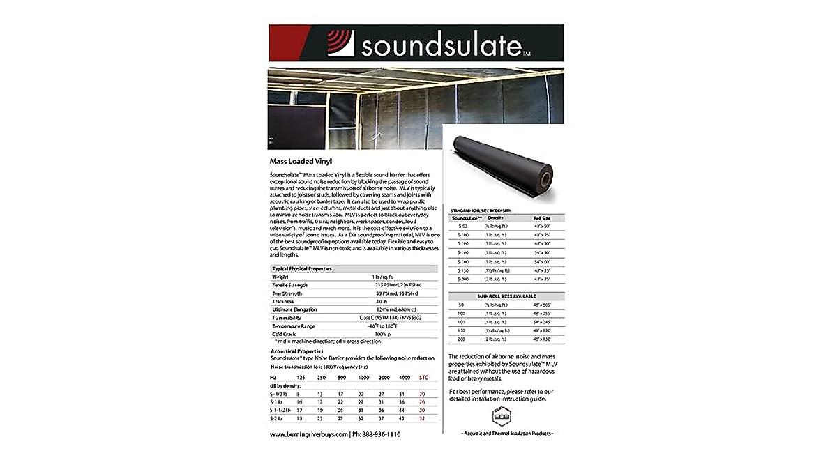 Soundsulate™ 1/2 lb MLV Soundproofing for Quiet Spaces | Easy Install