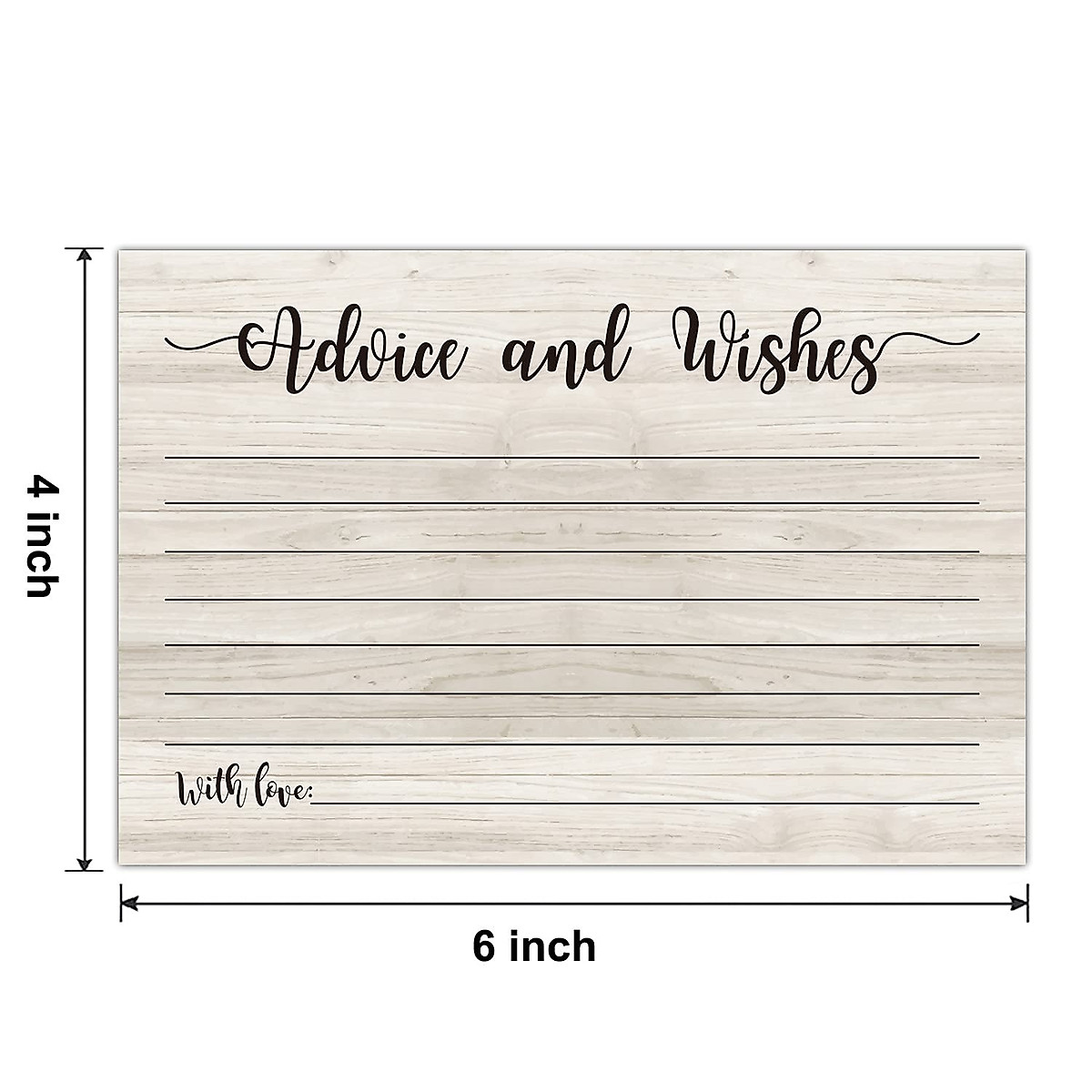 FARHTINANFX Advice and Wishes Cards, 50 Cards, for Wedding, New Mr and Mrs, Baby Shower, Retirement, Graduation, Anniversary (4" x 6")