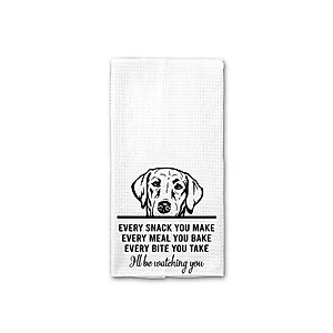 HTDesigns Chocolate Lab Dog, Tea Towel, Every Snack You Make, Every Bite You Take, Kitchen Decor, Dish Towels, Chocolate Lab Dog Mom, Chocolate Lab Gifts, Waffle Weave Kitchen Towel