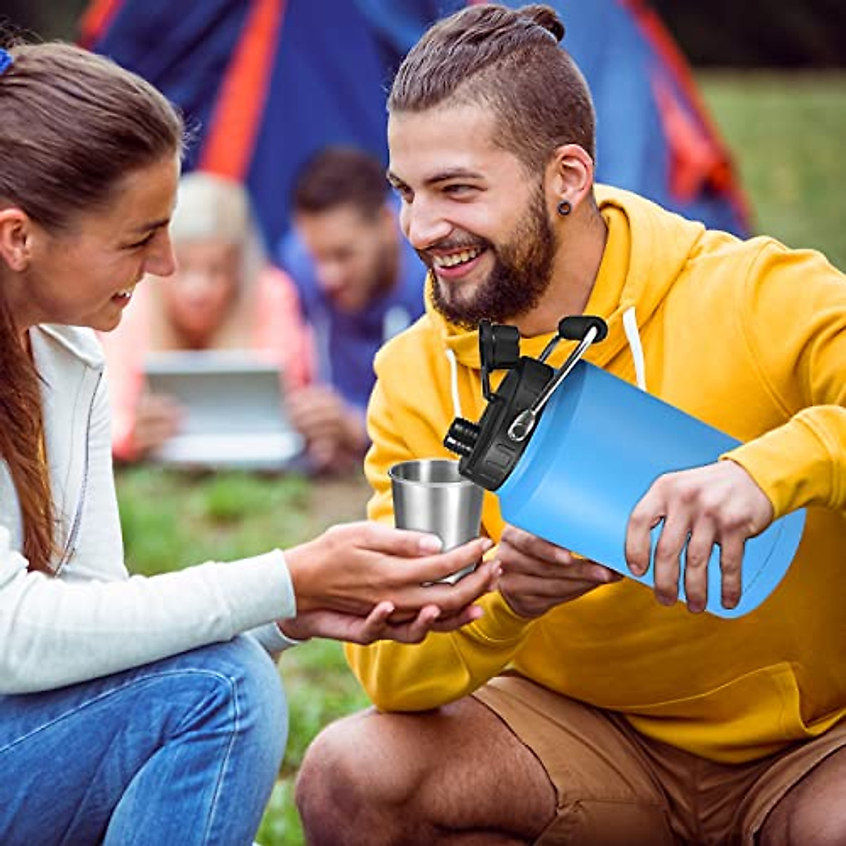 Tronco One Gallon Vacuum Insulated Bottle,128OZ Stainless Steel Water Jug with Straw and 3 Cups,Sweat-Proof and Leak-Proof,Fit for Outdoor/Sport/Camping/Traveling/Gym/Gaming-Gren Pink