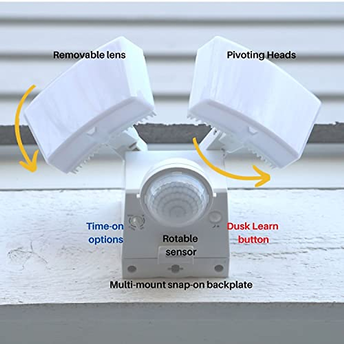 IQ America LB1880WH Motion Security Flood Light, Battery Operated Motion Sensor, 800 Lumen LED, Wall or Eave Soffitt Universal Mount Indoor Outdoor Closet Shed Attic Workshop Garage Grill Light WH