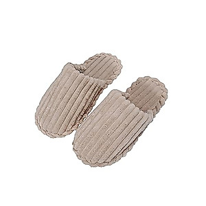 Verdusa Women's Fuzzy Bedroom Slippers Cozy Memory Foam House Slide Shoes Khaki CN36-37