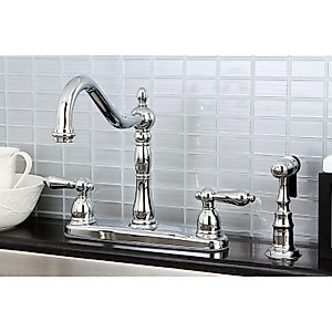 Kingston Brass KB1758ALBS Heritage 8-Inch Centerset Kitchen Faucet, Brushed Nickel