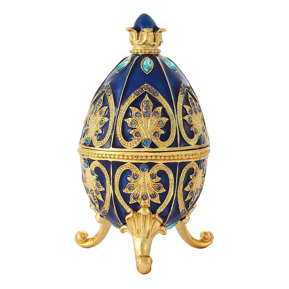 QIFU Easter Egg Style Enamelled Trinket box Hinged Unique Gift for Family