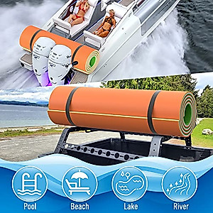 Big Floating Mat Water Foam Pad for Pools, Lakes, Oceans, Giant Lily Pad Pool Float for Water Recreation and Relaxing (Green-White-Orange,9FT)