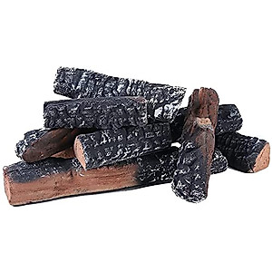 8 Small Pieces Set of Ceramic Wood Gas Fireplace Logs.
