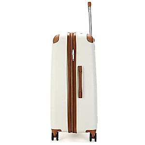 Miami CarryOn Collins 3 Piece Expandable Polycarbonate-ABS Retro Spinner Luggage Set with Lined Interior, Organizational Pockets, Bottom Handle (White)
