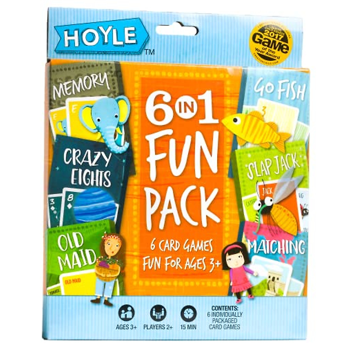 Hoyle 6 in 1 Kids Playing Cards Multi Game Pack, 6 Fun Games in 1 (Ages 3+)