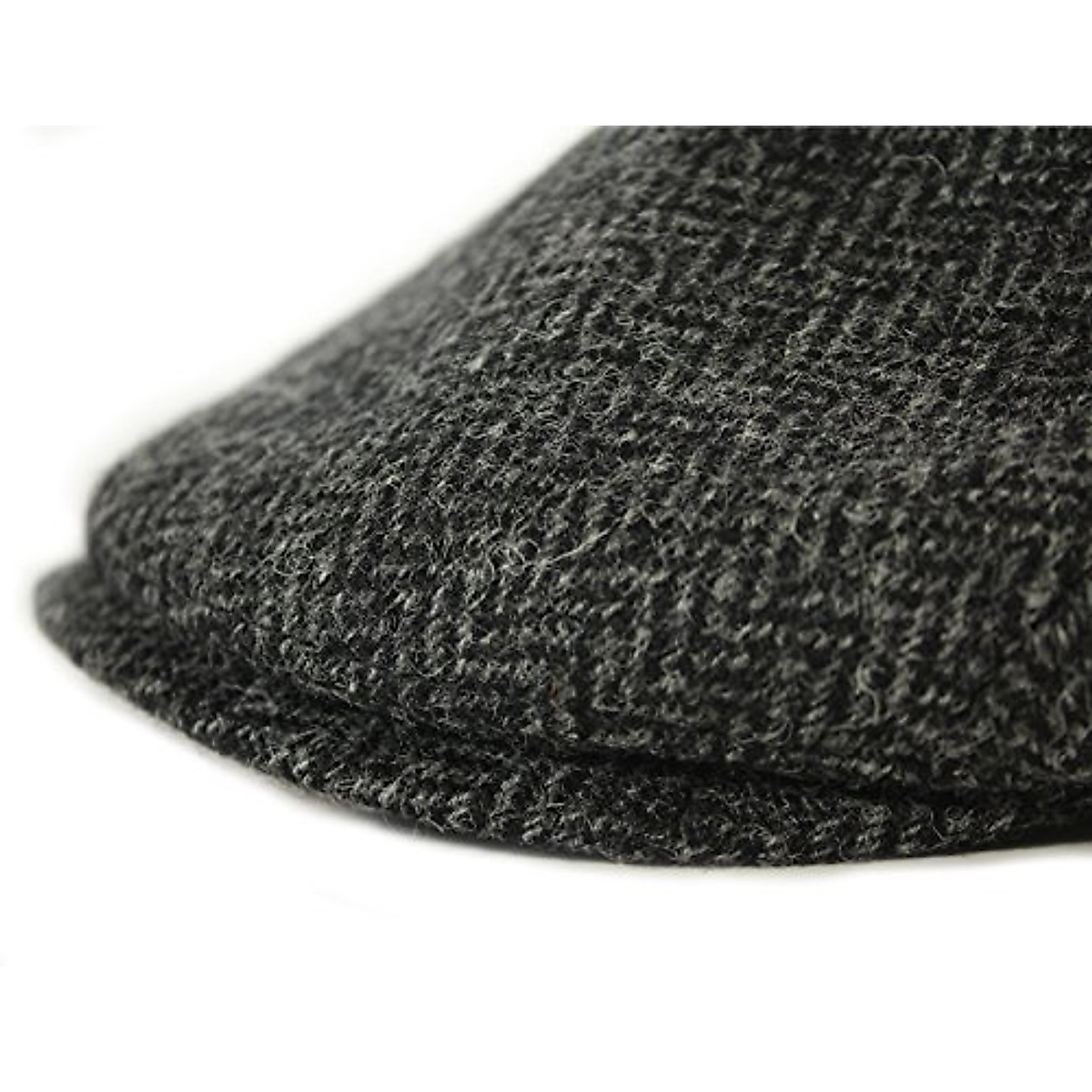 Irish Touring Cap Made in Ireland Fitted Slim Fit Genuine Tweed Charcoal S
