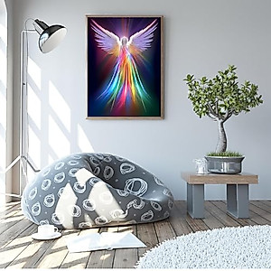 Eleploi 5D DIY Diamond Painting Kits for Adults - Rainbow Angel Diamond Painting, Full Round Diamond Canvas Diamond Art by Numbers Painting Kit Gift, Home Wall Decor 8x12 Inch