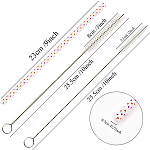 SUBANG 50 Pack Reusable Straws, BPA-Free, 9" Colorful Hard Plastic Stripe Drinking Straw for Mason Jar Tumbler, Family or Party Use with Cleaning Brush