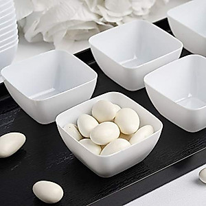 BalsaCircle 90 pcs 2 oz White Plastic Mini Bowls - Disposable Wedding Party Catering Tableware