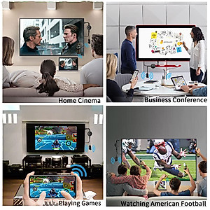 4K Wireless HDMI Display Dongle Adapter 1080P, WiFi Streaming Movies, Shows Receiver for i-Phone, i-Pad, Android, Tablet, Laptop, Window to HDTV/Monitor/Projector, Compatible Miracast, Air Play, DLNA