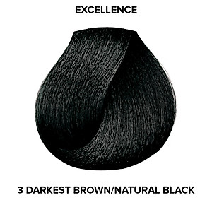 L'Oréal Technique Excellence Crème Permanent Hair Color | Long-Lasting Hair Dye | Rich Formula with No-Drip Application | Superb Gray Coverage | For All Hair Types | Natural Black