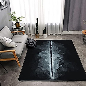 JUNHAOLONG Washable Area Sponge Rug Mat for Bedroom Living Room Lightsaber, Neon Black Light Saber Non-Slip Carpet Super Soft Extra Thick Bathroom Dorm Home Indoor Small Floor Rugs, 2'x3' (24x36Inch)