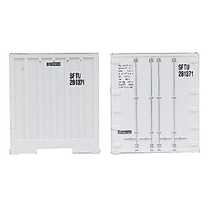 Walthers SceneMaster N Scale Model of Santa Fe (White, Blue) 48' Ribbed Side Container