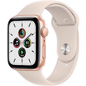 Apple Watch SE (GPS, 44MM) - Gold Aluminum Case with Starlight Sport Band (Renewed)