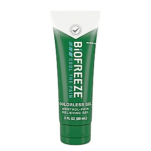 Biofreeze Menthol Pain Relieving Gel Colorless Gel 3 FL OZ Tube For Pain Relief Associated With Sore Muscles, Arthritis, Simple Backaches, And Joint Pain (Packaging May Vary)