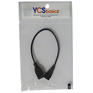 YCS Basics 9 Inch USB 2.0 A Female to Micro B Female Extension Cable