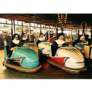 Avanti Press Nuns Riding Bumper Cars Humorous / Funny America Collection Birthday Card